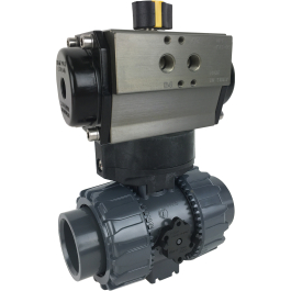 1-1/2" Air Actuated PVC Ball Valve - Spring Return | Valworx