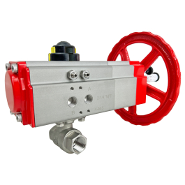 1/2" Pneumatic/Manual Stainless Ball Valve - Spring Return | Valworx