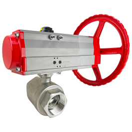2-1/2" Pneumatic/Manual Stainless Ball Valve - Spring Return | Valworx