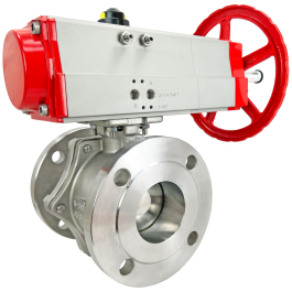 3" Pneumatic/Manual 150# Flanged SS Ball Valve - Spring Return | Valworx
